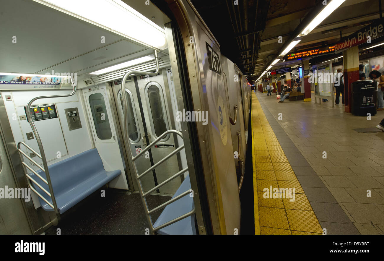 A subway train of the Metropolitan Transportation Authority MTA calls ...