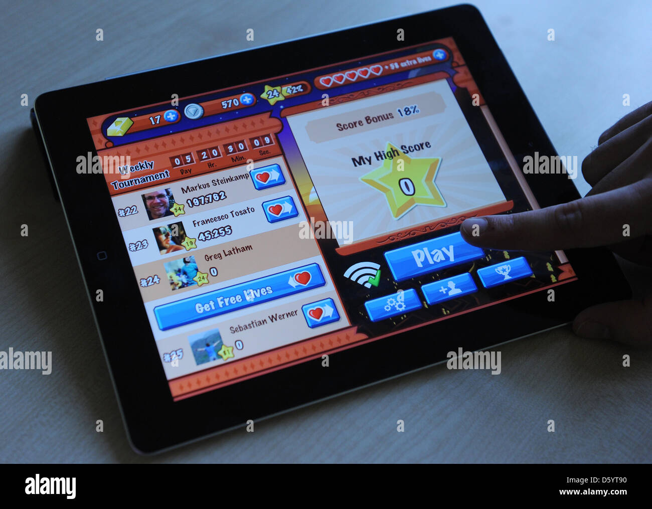 Computer game developer Wooga presents Diamond Dash, a computer game ...