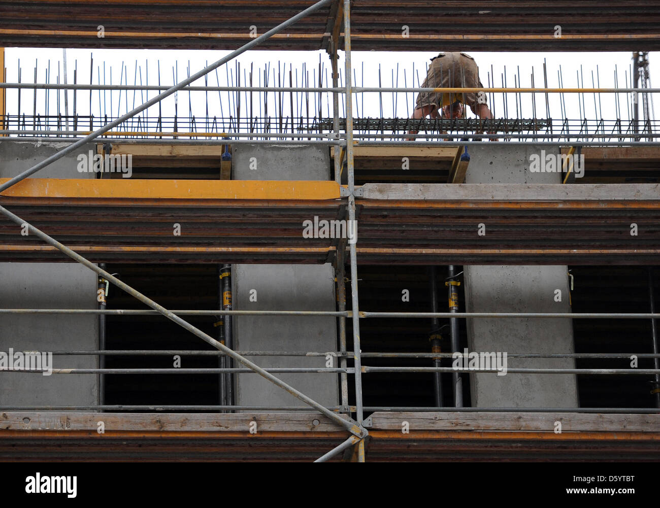 A file picture shows isolation materials in front of an old house ...