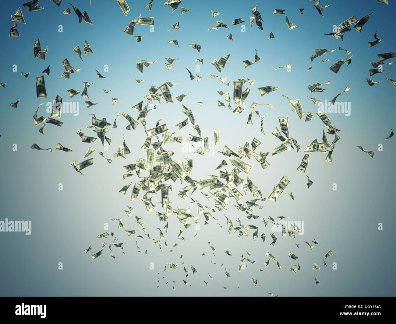 3d image of flying dollar Stock Photo - Alamy