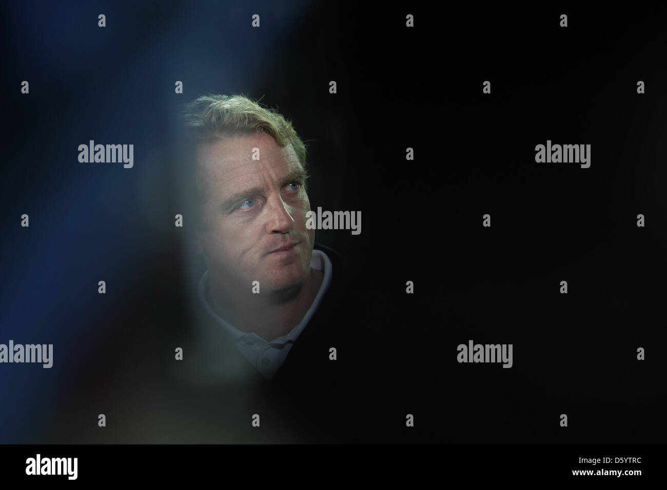 The coach of Greuther Fuerth, Mike Buskens, is pictured before kickoff ...