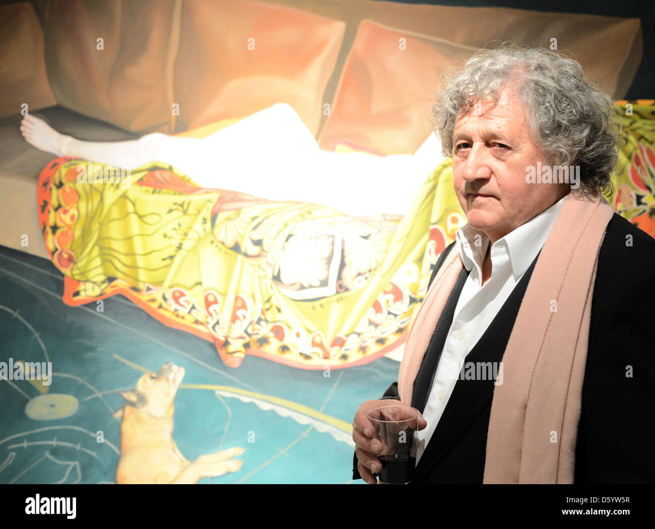 Italian artist Bruno Bruni stands before his works at the factory of ...