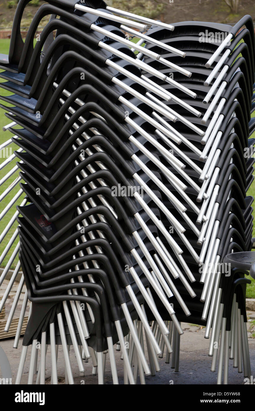 Stack of chairs forming abstract pattern Stock Photo - Alamy