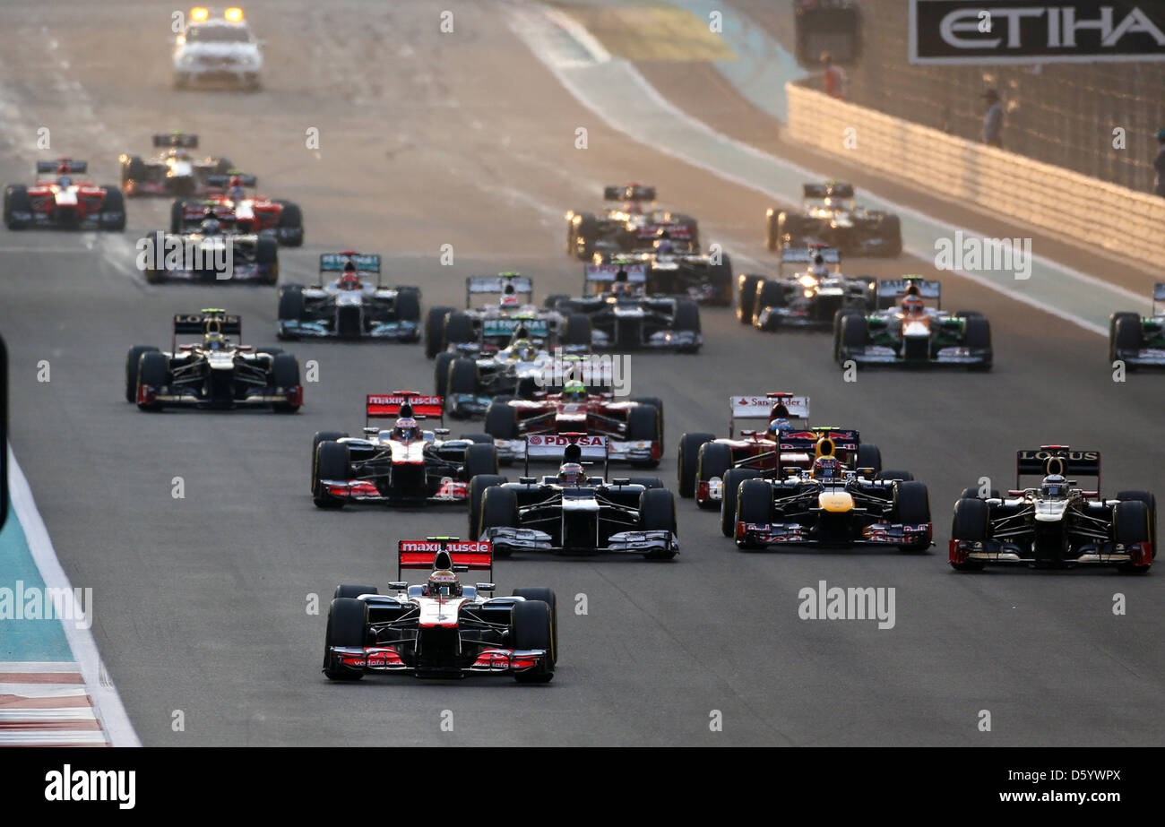 British Formula One driver Lewis Hamilton of McLaren Mercedes leads the ...