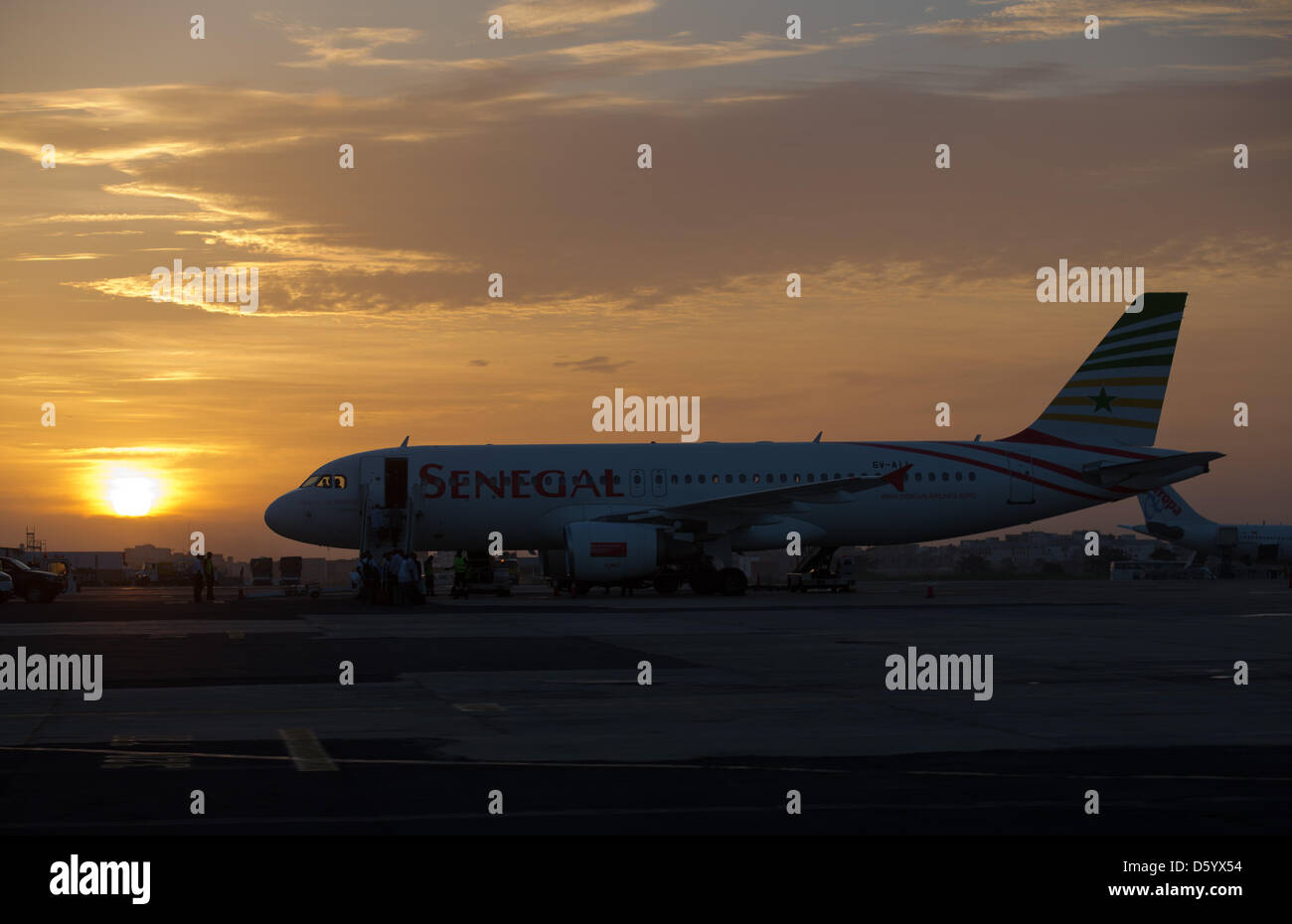 An aircraft of Senegal Airlines is seen at the airport in Dakar ...