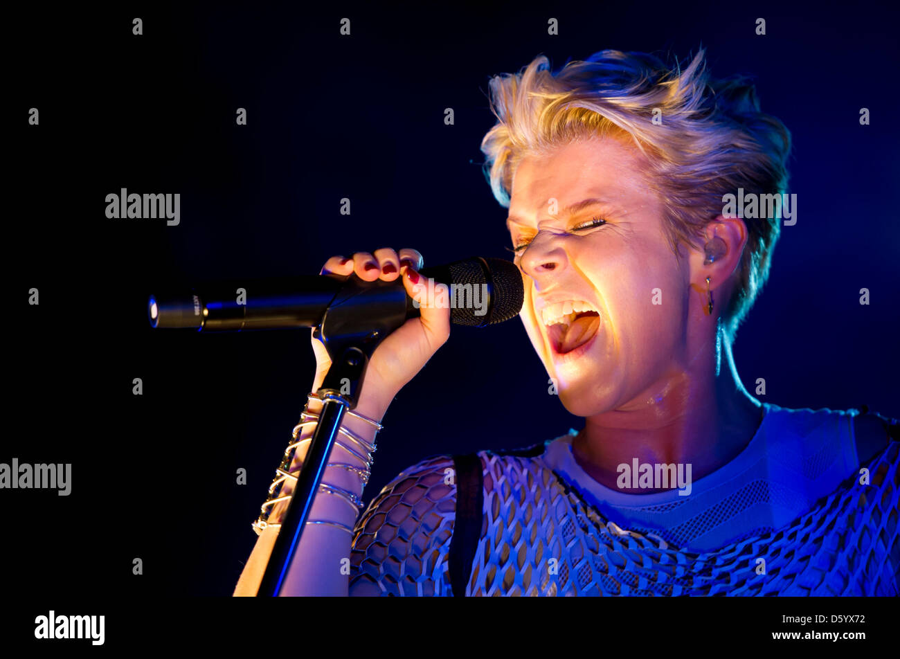 Swedish pop singer Robyn performs on stage at the C-Hall in Berlin ...