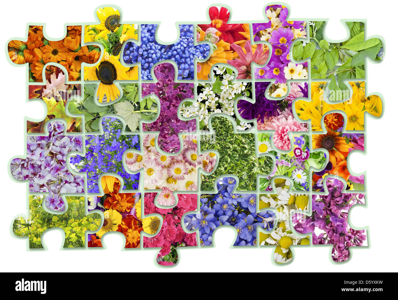 Floral puzzles abstract concept Stock Photo - Alamy