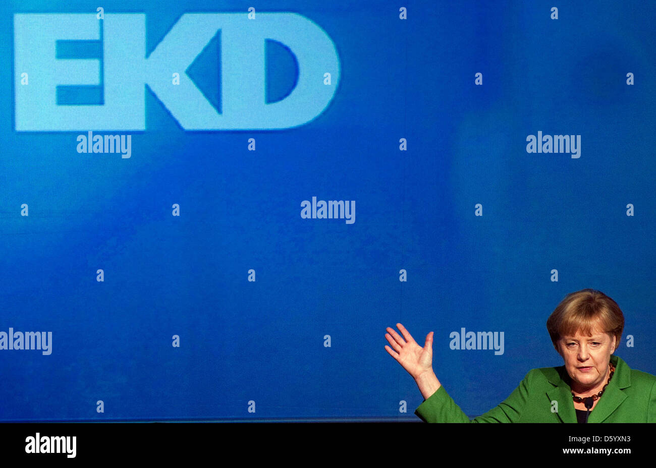 German chancellor Angela Merkel speak at the continuation of the annual ...