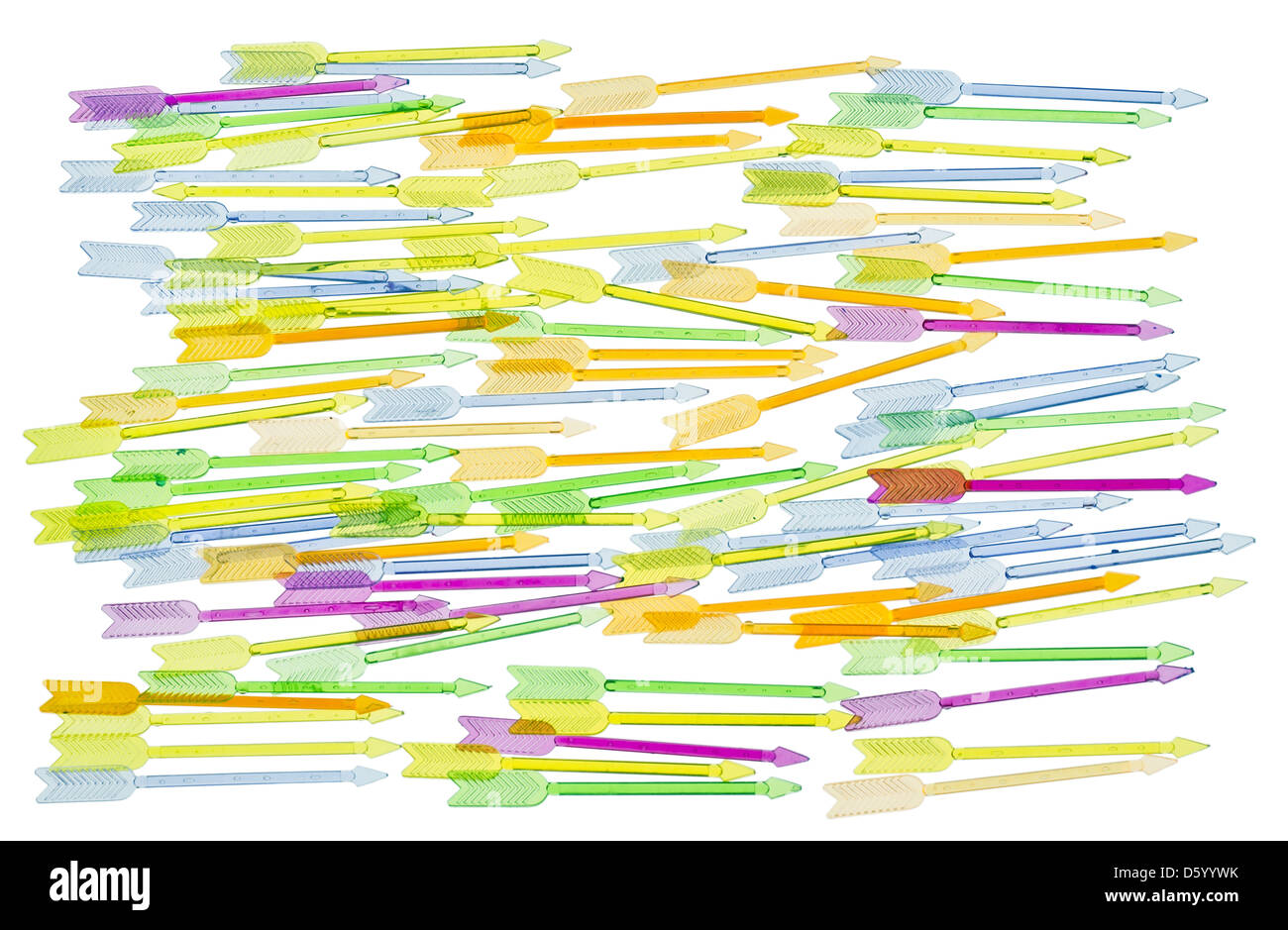 Plastic transparent colored arrows Stock Photo - Alamy