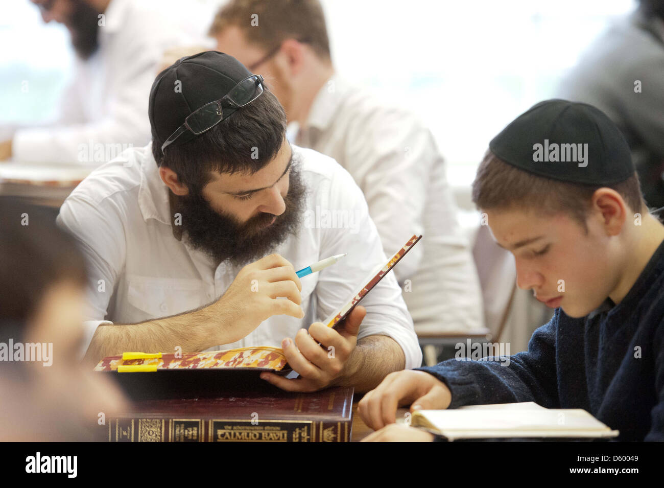 Prospective rabbis study at the Jewish educational centre Chabad in the ...