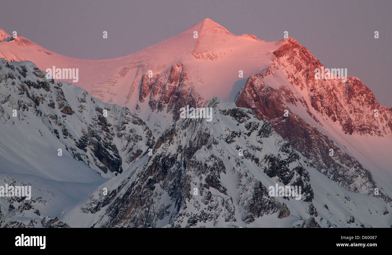 View of the Alps at sunset from Courchevel Stock Photo - Alamy