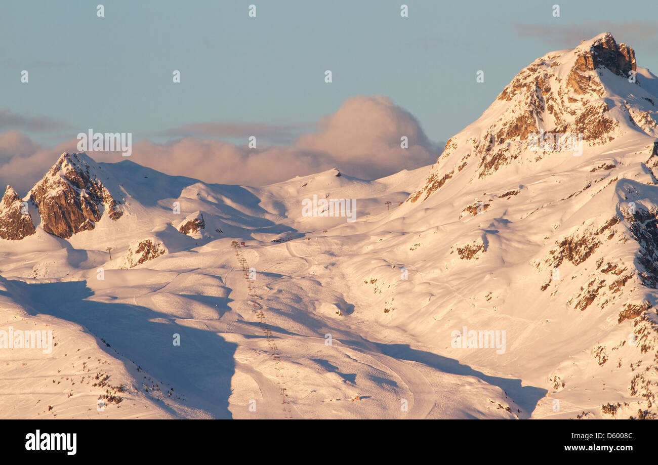View of the Alps at sunset from Courchevel Stock Photo - Alamy
