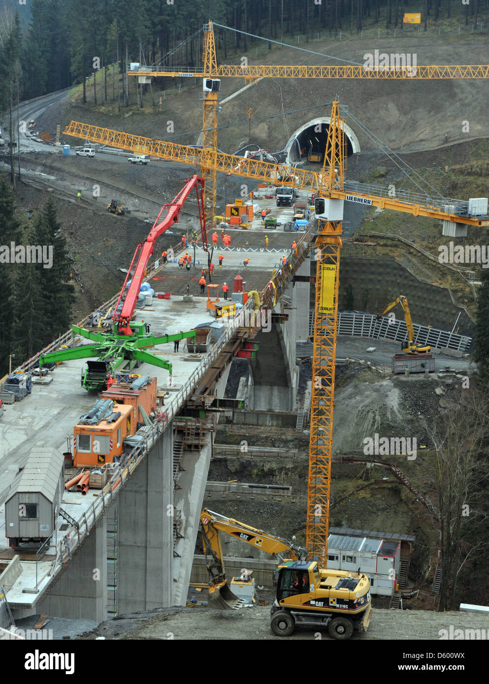 Concrete is transported to the Rehtal Bridge closing the gap on the ...