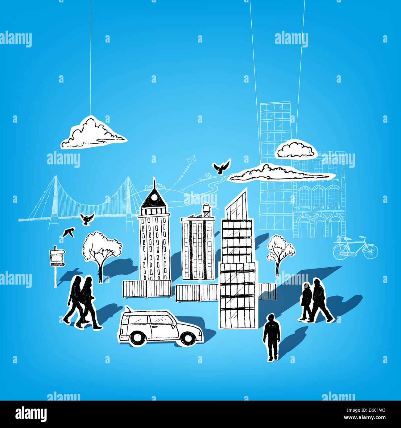 Pen and ink city drawing hi-res stock photography and images - Alamy