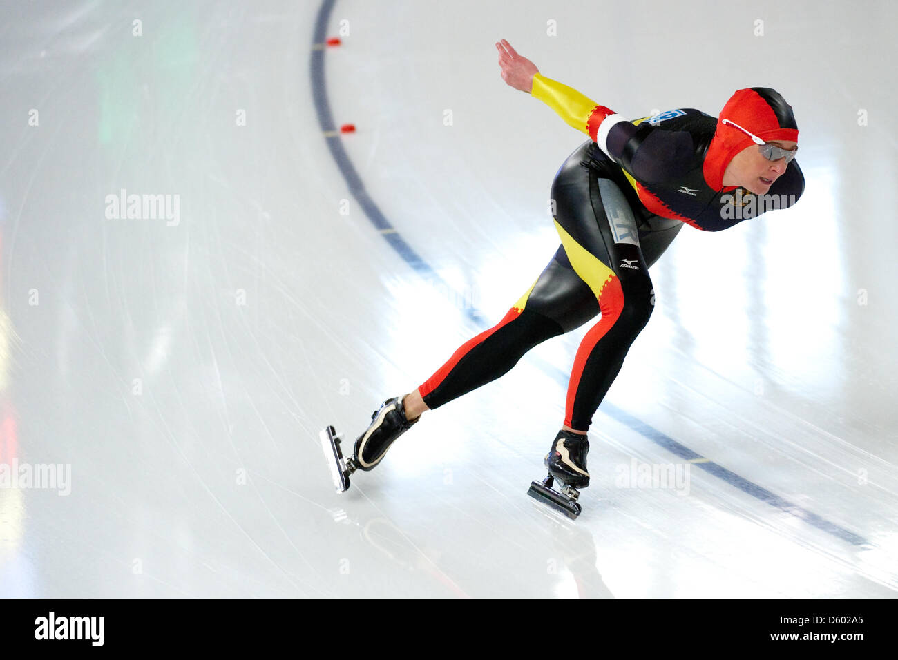 German ice speedskater Claudia Pechstein completes the 1500 m women's ...