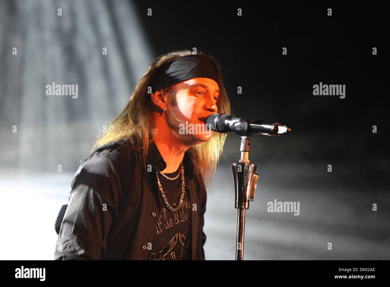 Nic Maeder, lead singer of the Swiss band Gotthard performs on stage at ...