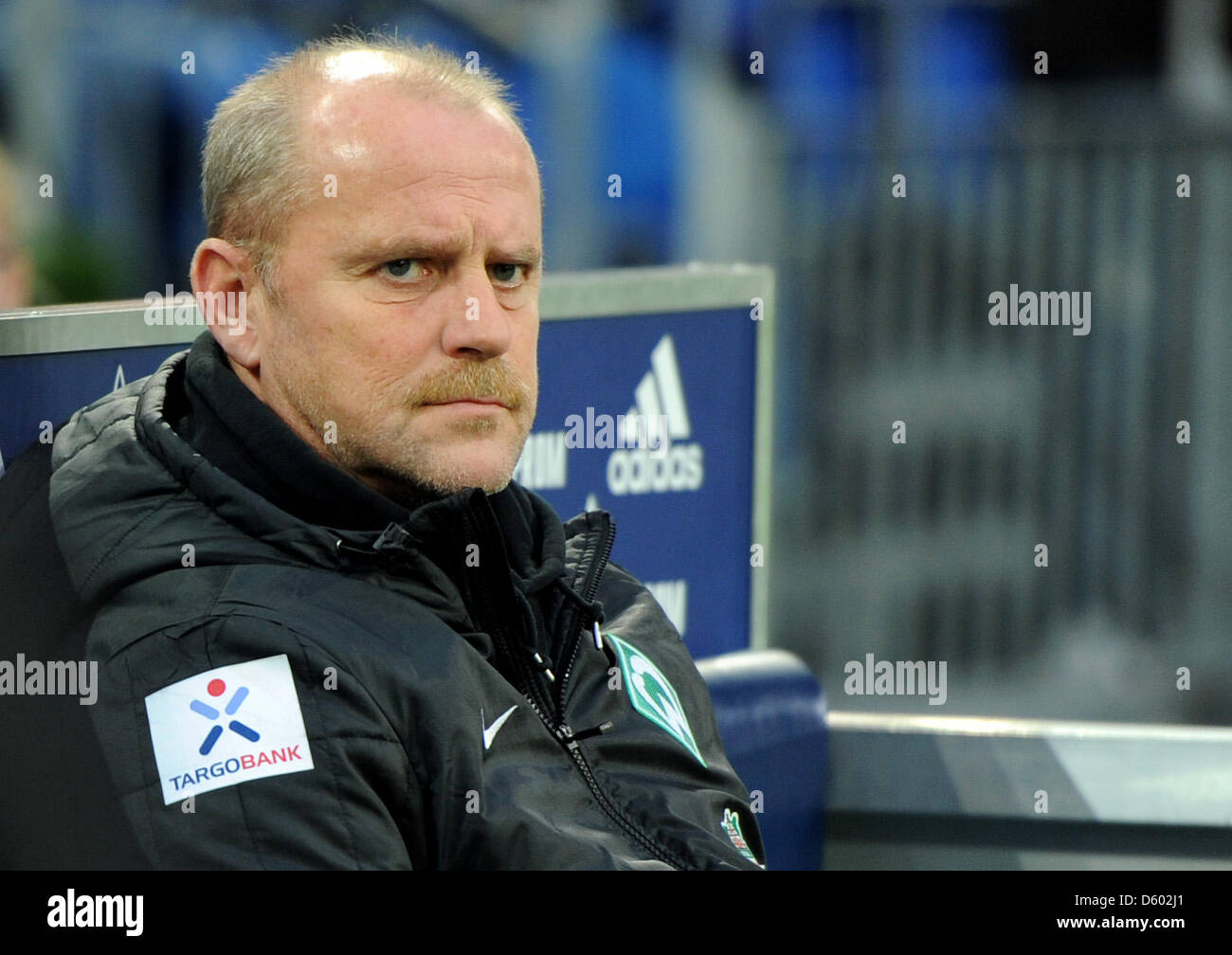 Bremen's coach Thomas Schaaf is pictured during a German Bundesliga ...