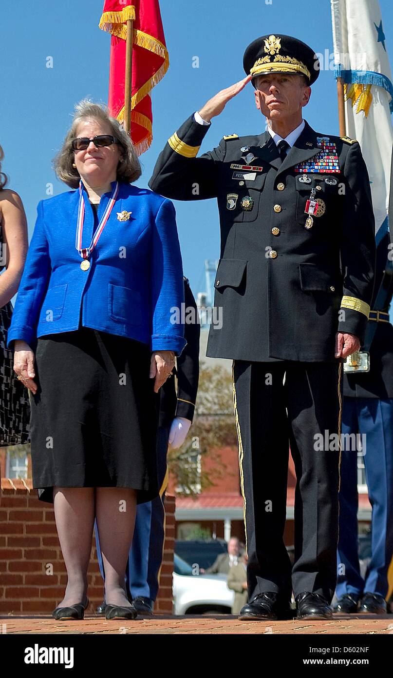 FILE - Holly Petraeus, and United States Army General David H. Petraeus ...