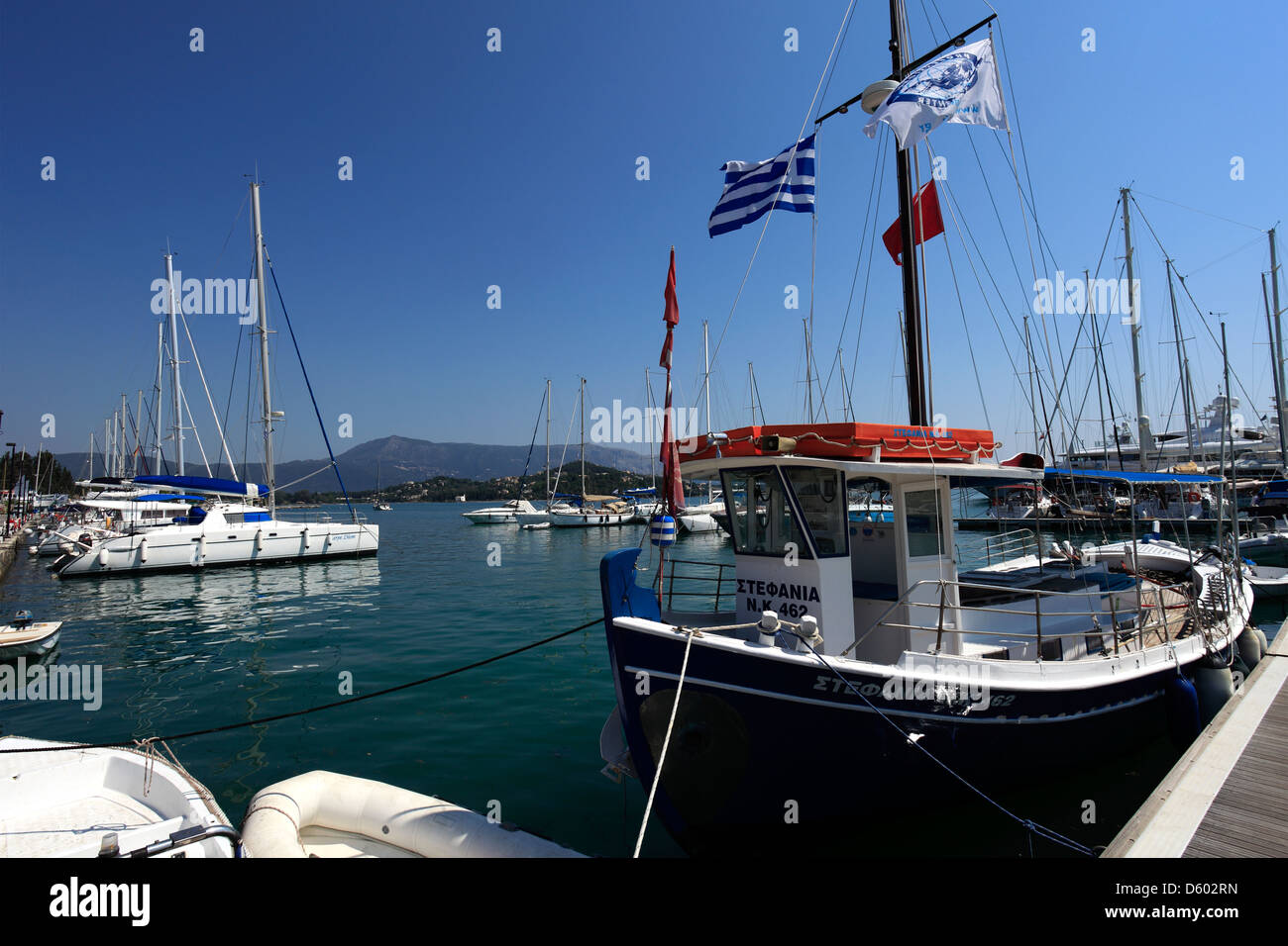 View of Sailing boats, Gouvia Marina, Gouvia resort, Corfu Island ...