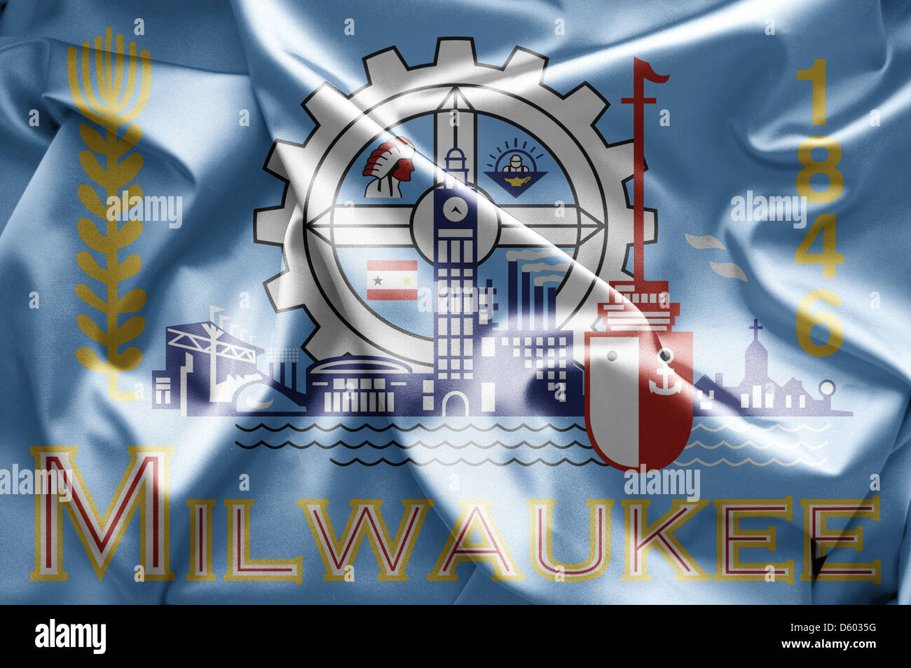Flag of Milwaukee, Wisconsin Stock Photo - Alamy