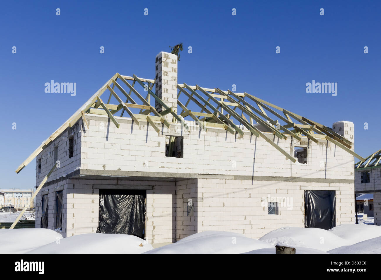 Construction of a private country house Stock Photo - Alamy