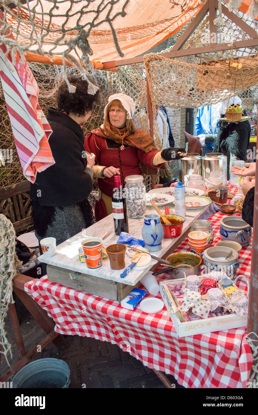 Woman selling candy on April 01, 2013 in Brielle,Holland Stock Photo ...