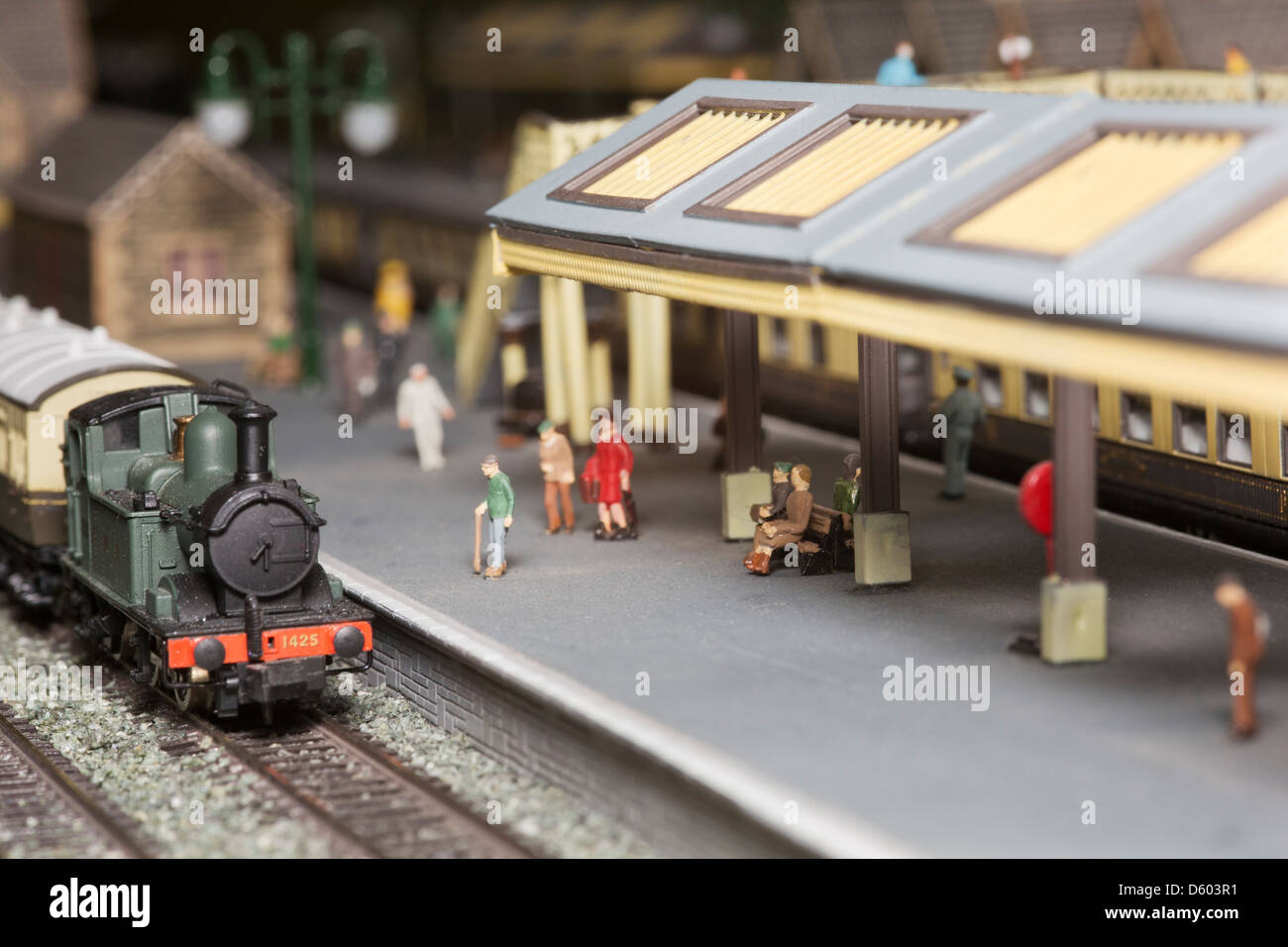 Model railway station scene hi-res stock photography and images - Alamy