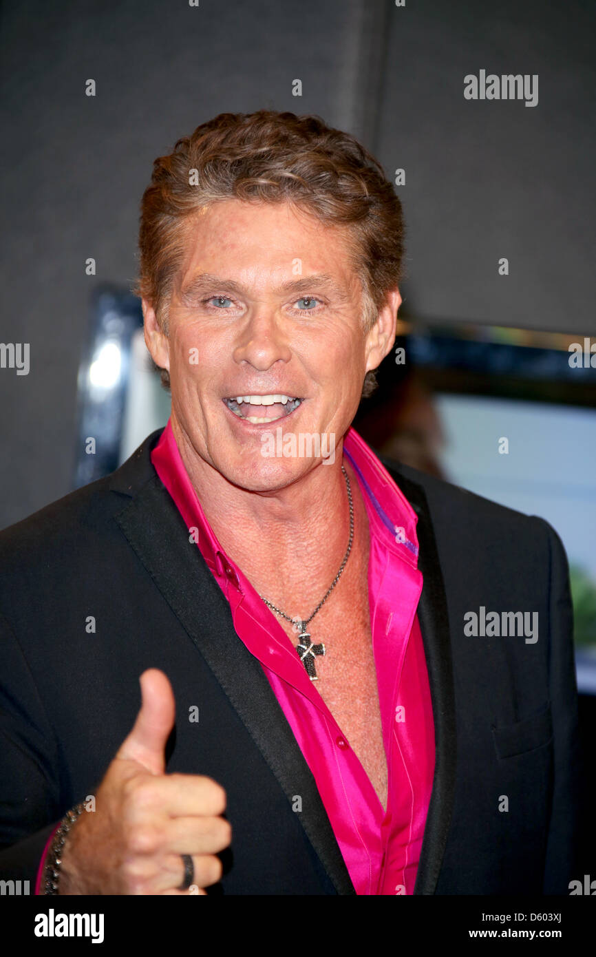 Actor David Hasselhoff poses in the press room of the MTV Europe Music ...