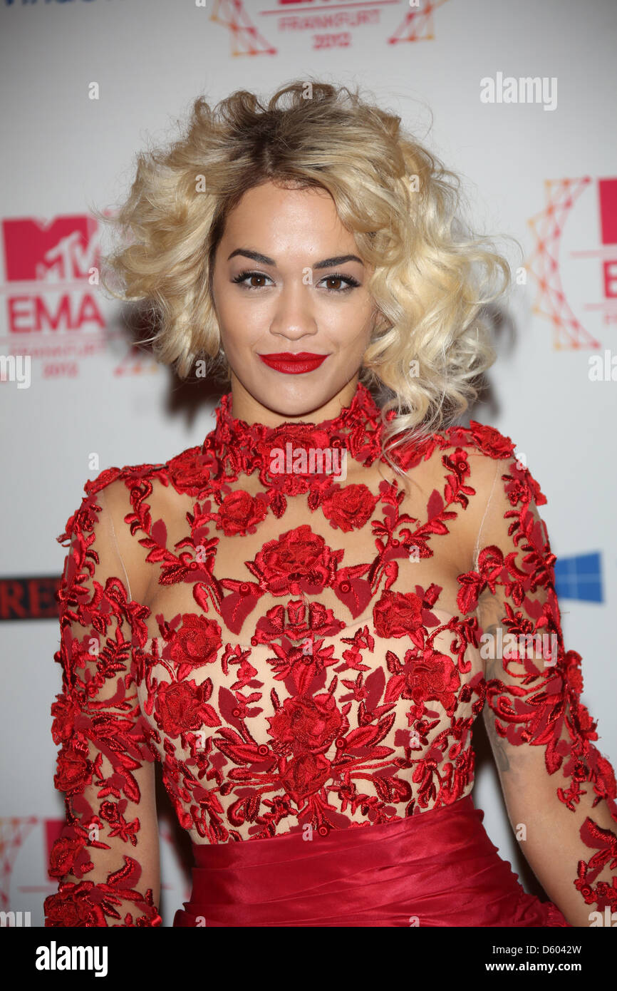 Brtish singer Rita Ora arrives for the MTV Europe Music Awards (EMA) at ...