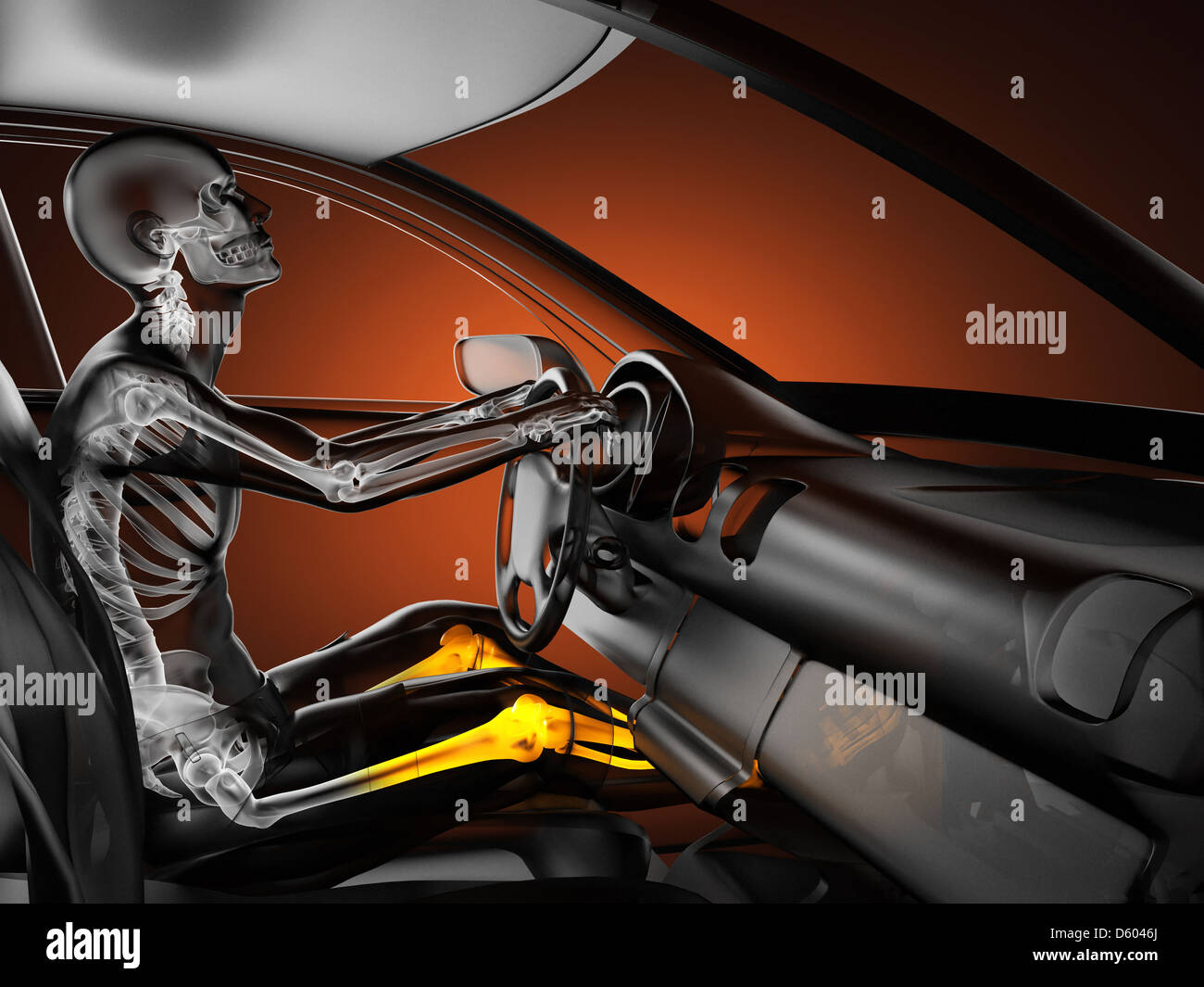 transparent car concept with driver Stock Photo - Alamy