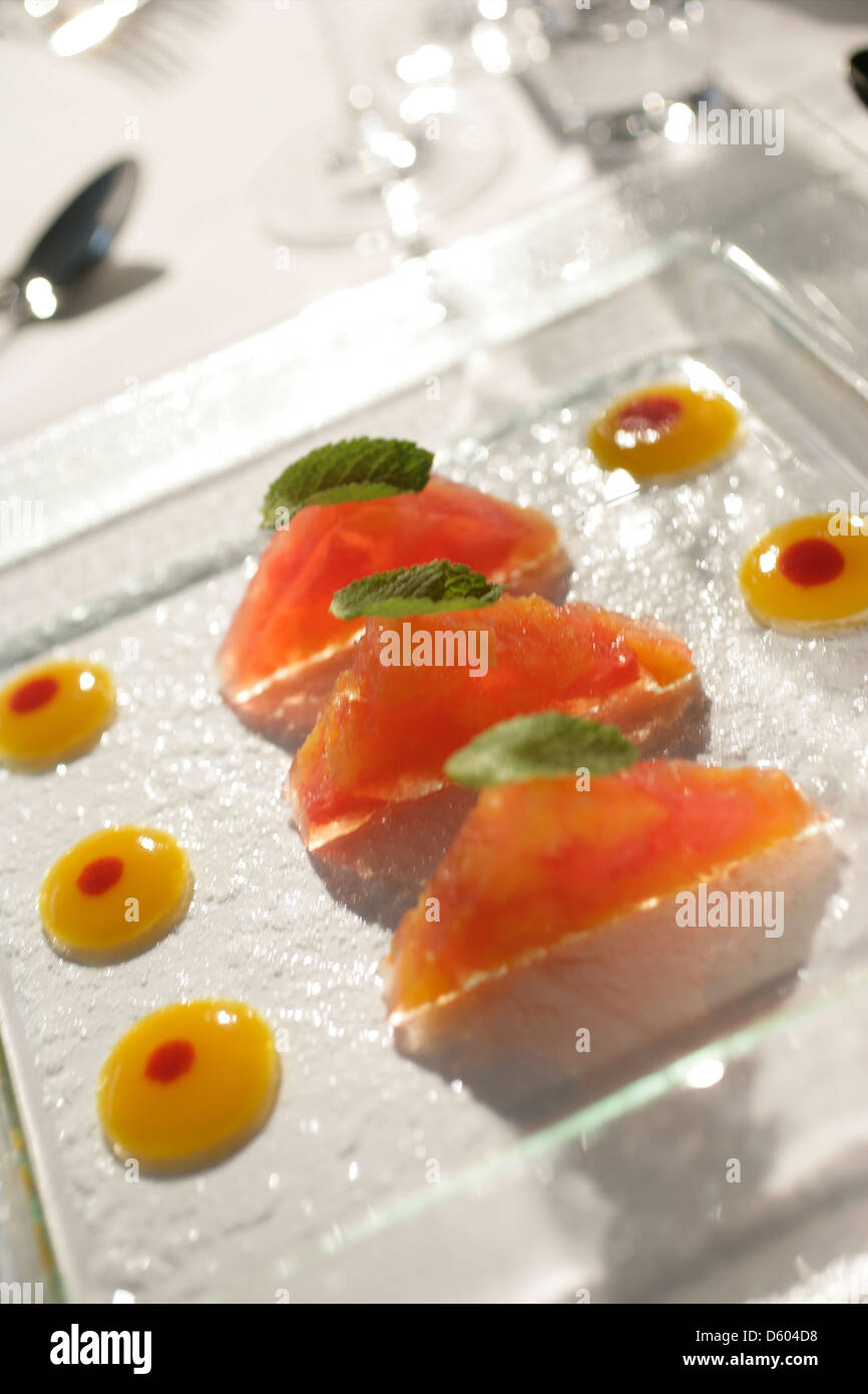 Orange with fresh mint dessert Stock Photo - Alamy