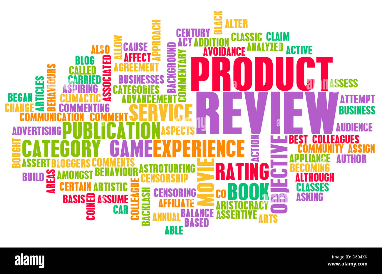Product Review Word Cloud as a Concept Stock Photo - Alamy