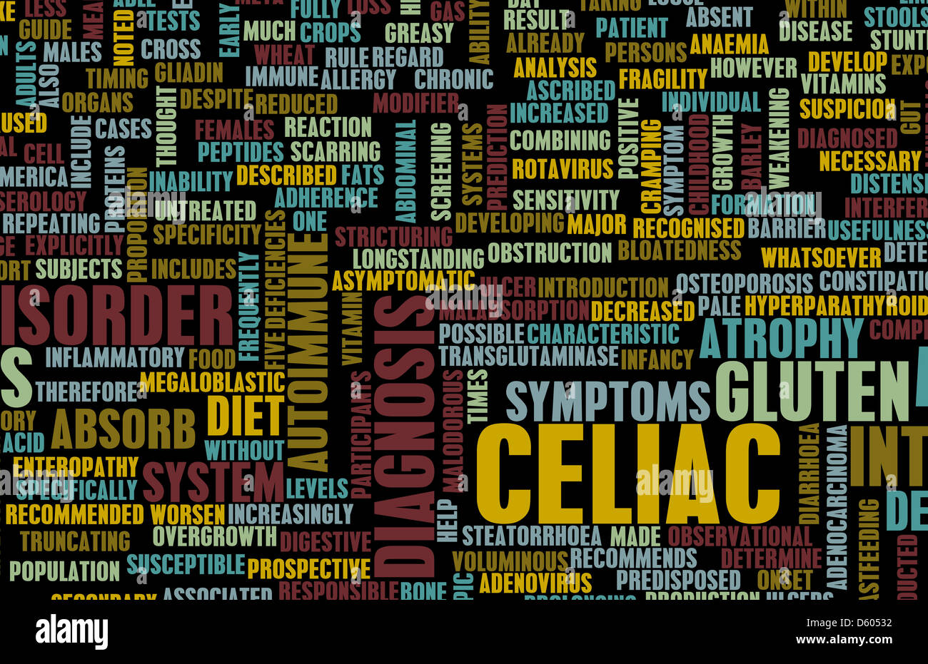 Celiac Disease an Autoimmune Disorder as Concept Stock Photo - Alamy