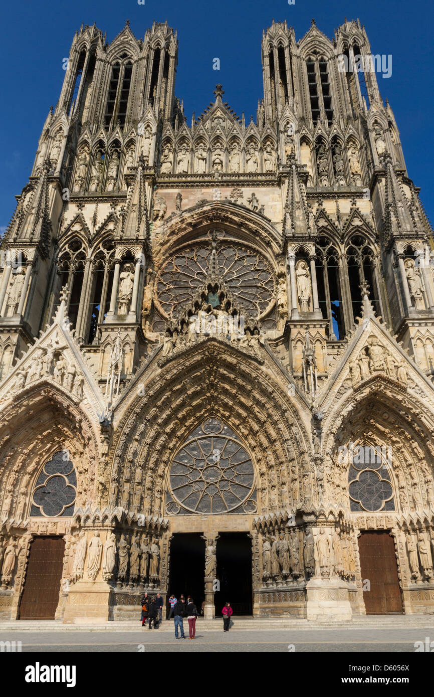 France Marne Rheims Notre dame cathedral Stock Photo - Alamy