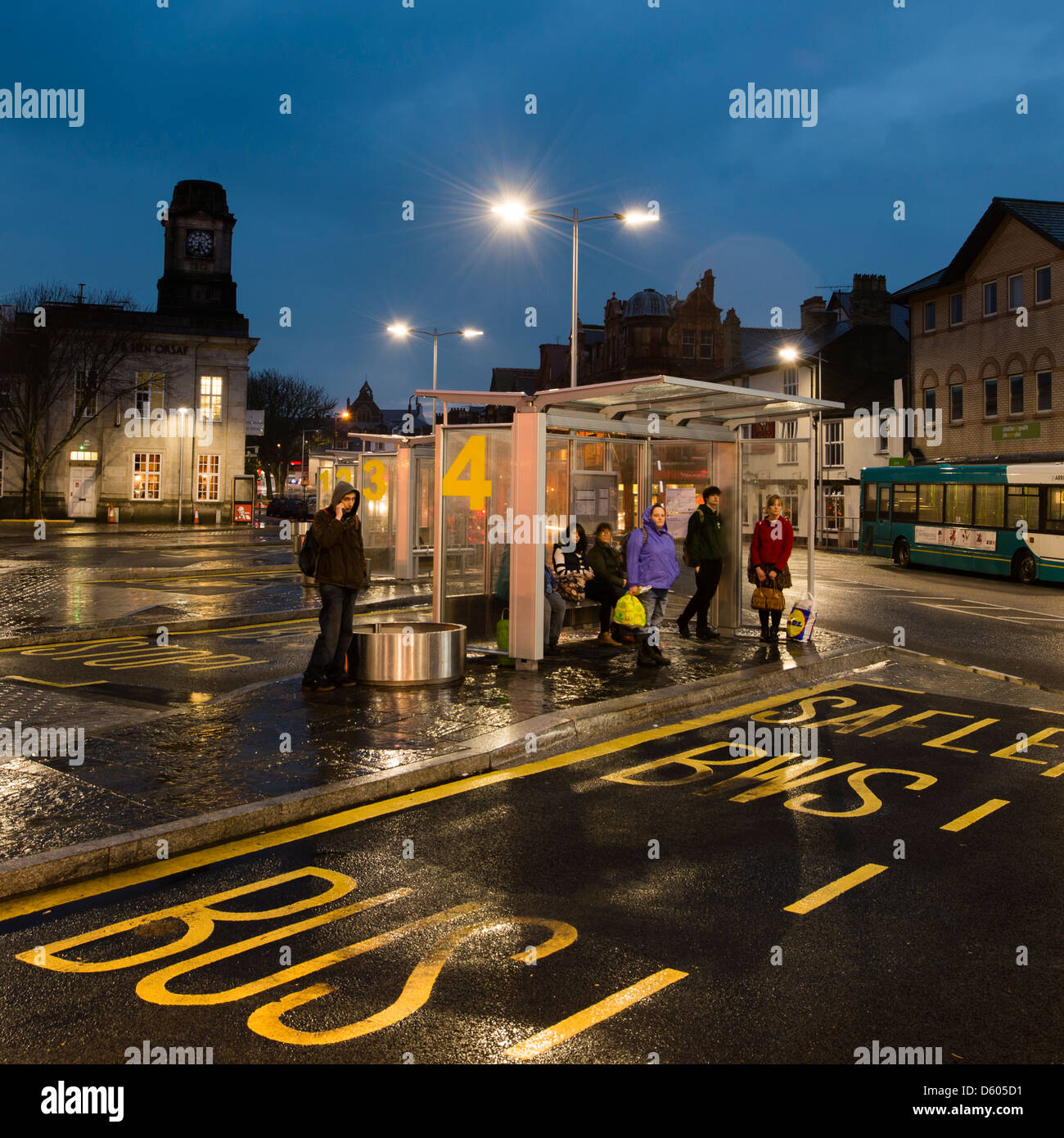 Aberystwyth Wales UK: public transport gateway bus stop depot shelters ...