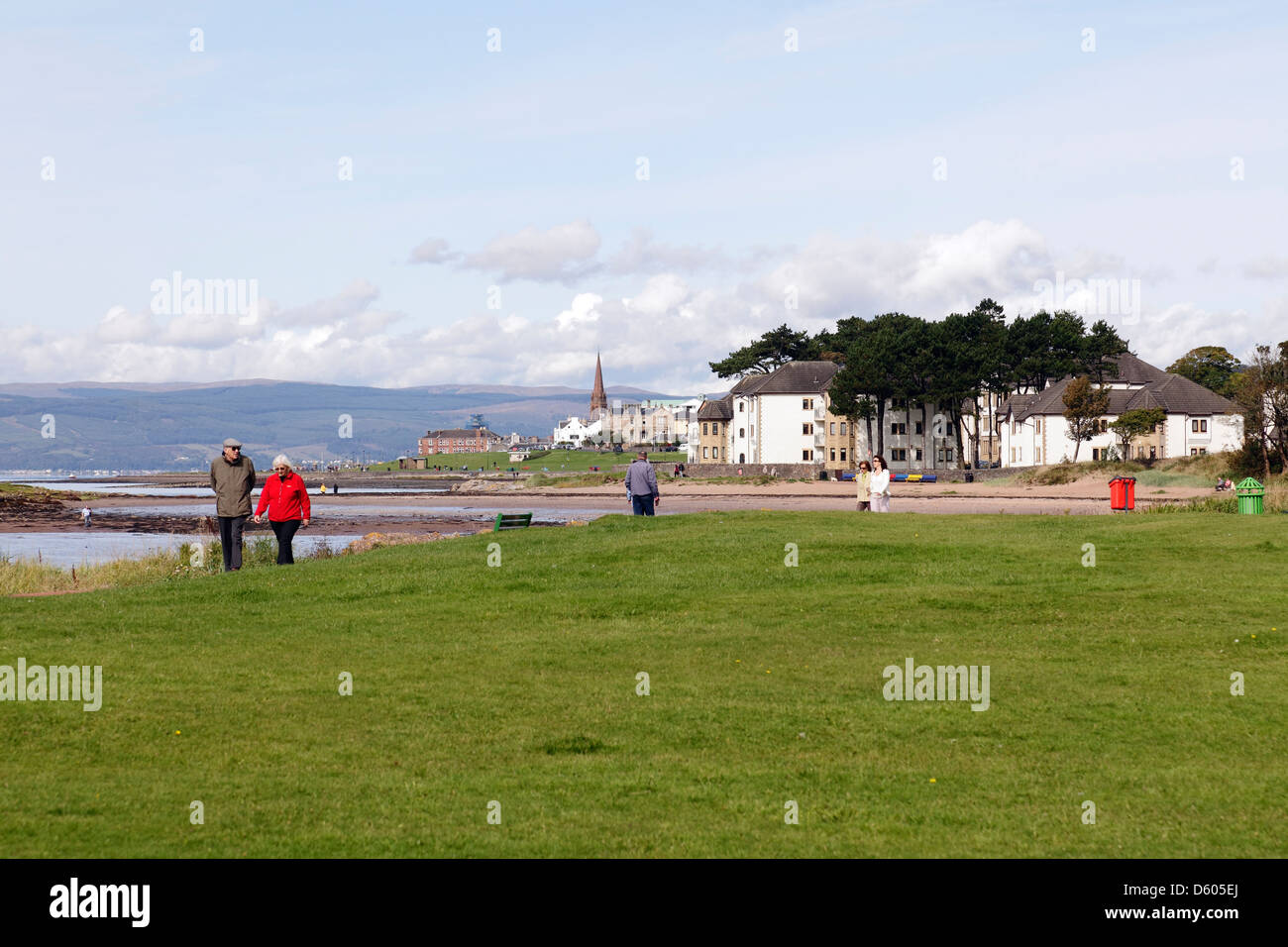 View North to the seaside town of Largs beside the Firth of Clyde in ...