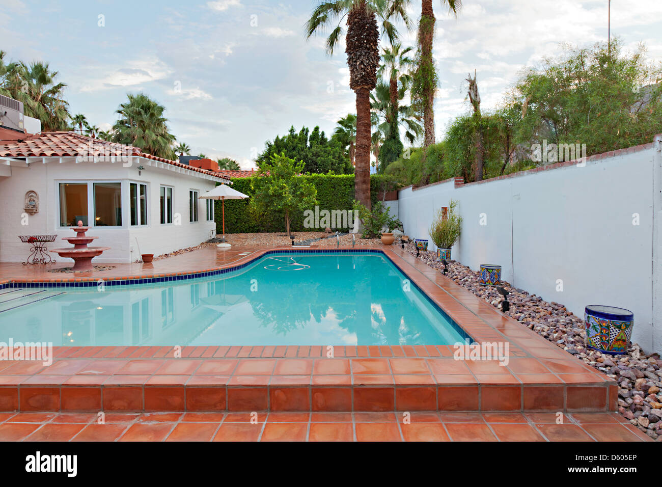House Exterior with swimming pool Stock Photo - Alamy