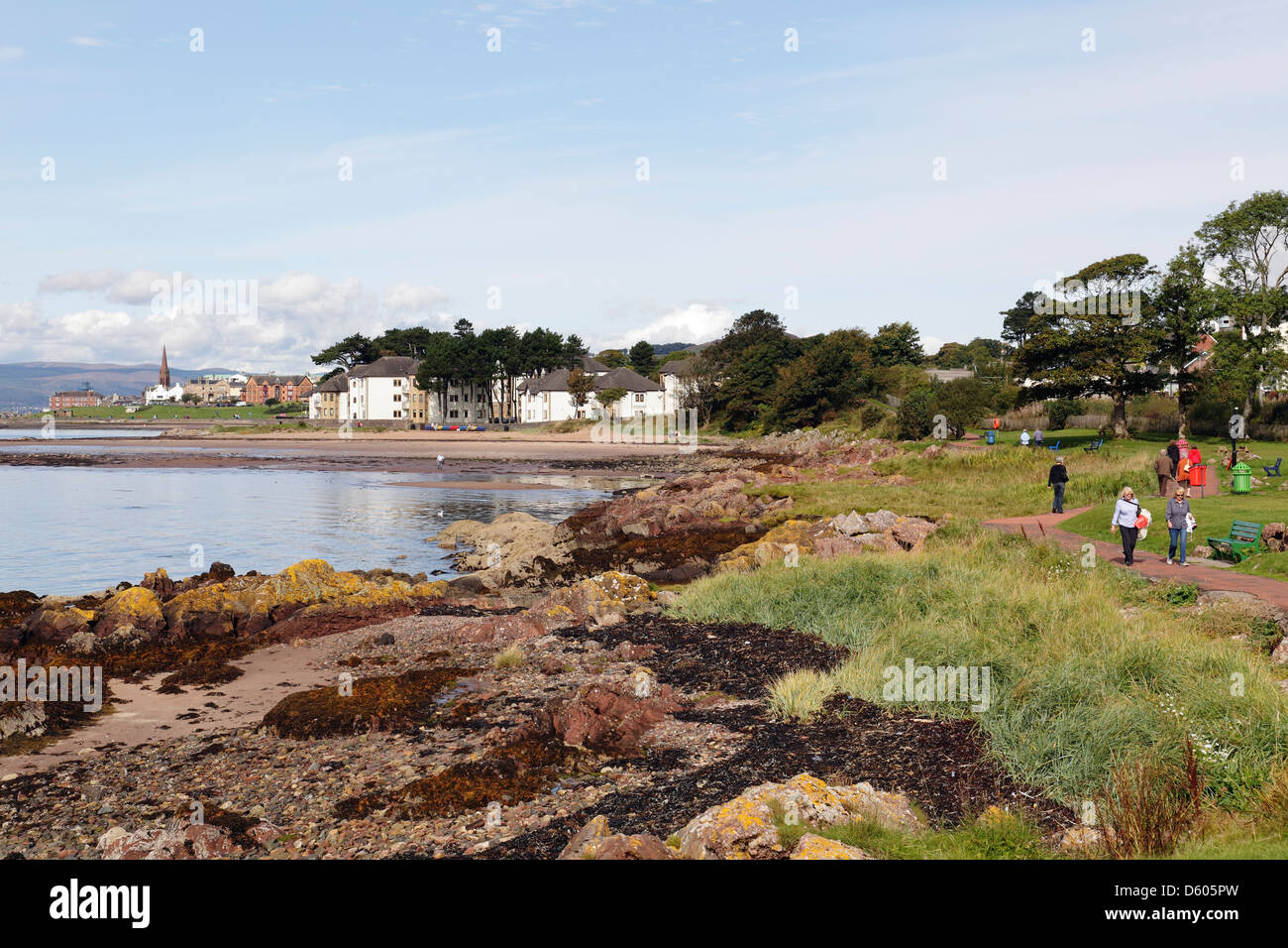 View North to the seaside town of Largs beside the Firth of Clyde in ...