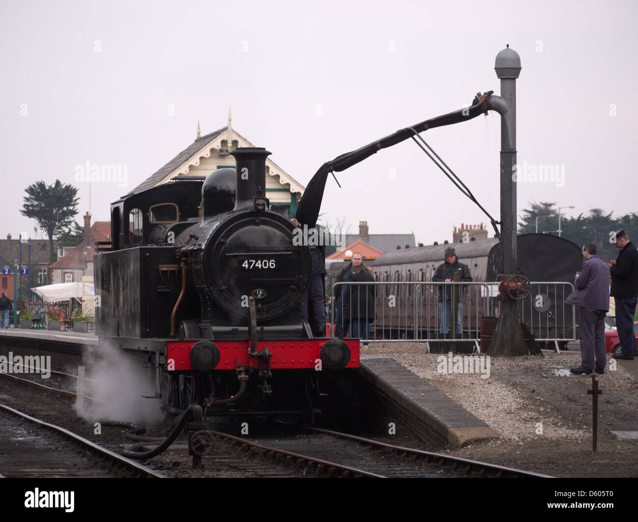 Steam loco 47406 taking on water at Sheringham station, North Norfolk ...