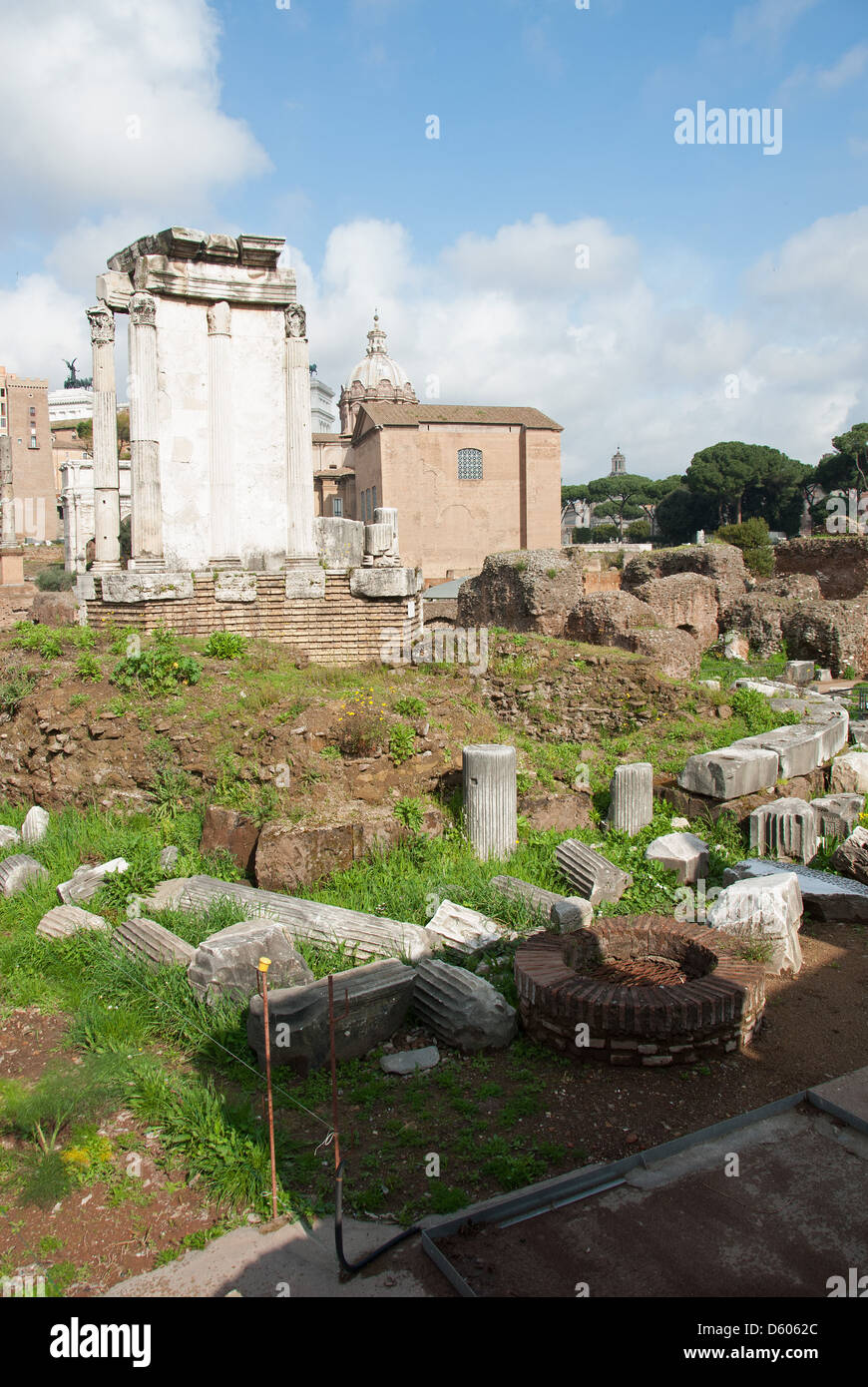 ROME, ITALY. Remains of the Temple of Vesta on the Via Sacra in the ...