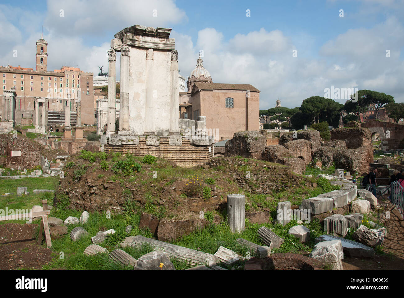ROME, ITALY. Remains of the Temple of Vesta on the Via Sacra in the ...