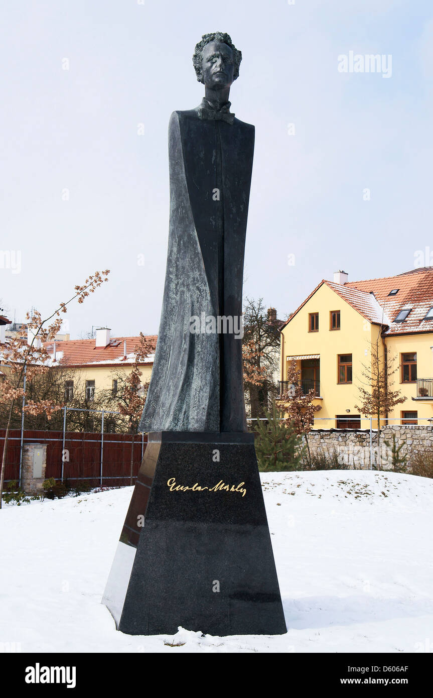 Statue of Austrian composer Gustav Mahler by Jan Koblasa in Jihlava ...