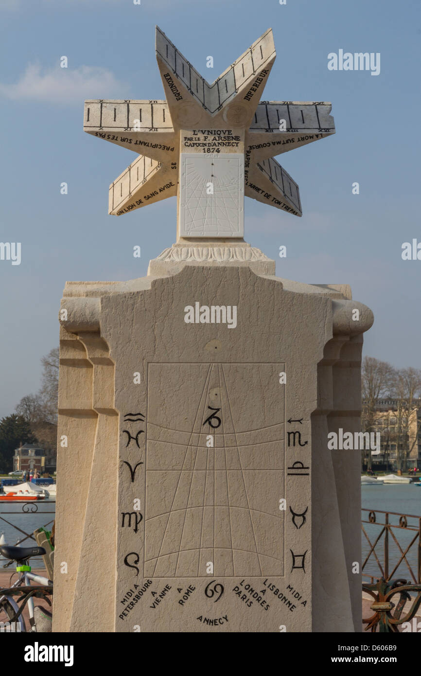 France Haute-Savoie Annecy, Seven-branch sundial, devised by brother ...