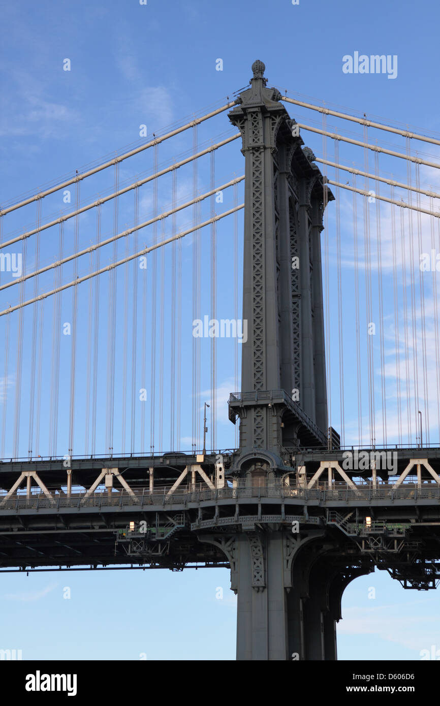detail of one pillar of the Manhattan Bridge Stock Photo - Alamy