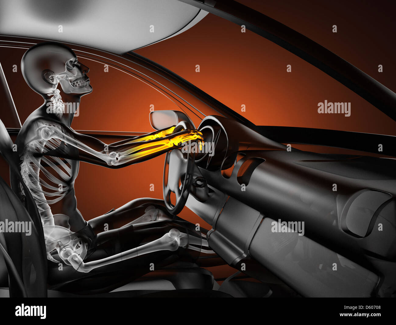 transparent car concept with driver Stock Photo - Alamy