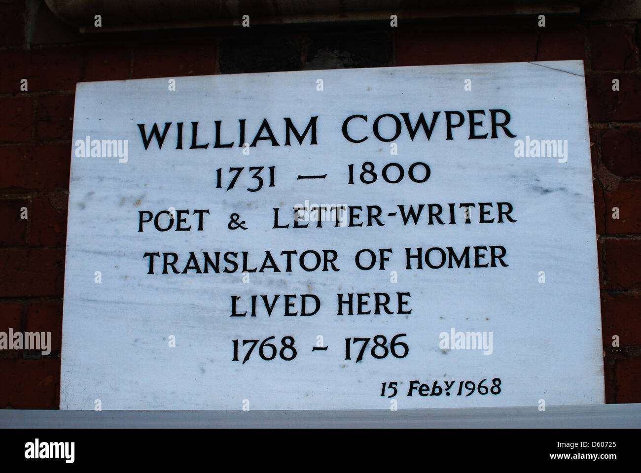 William Cowper Poet and writer Stock Photo - Alamy