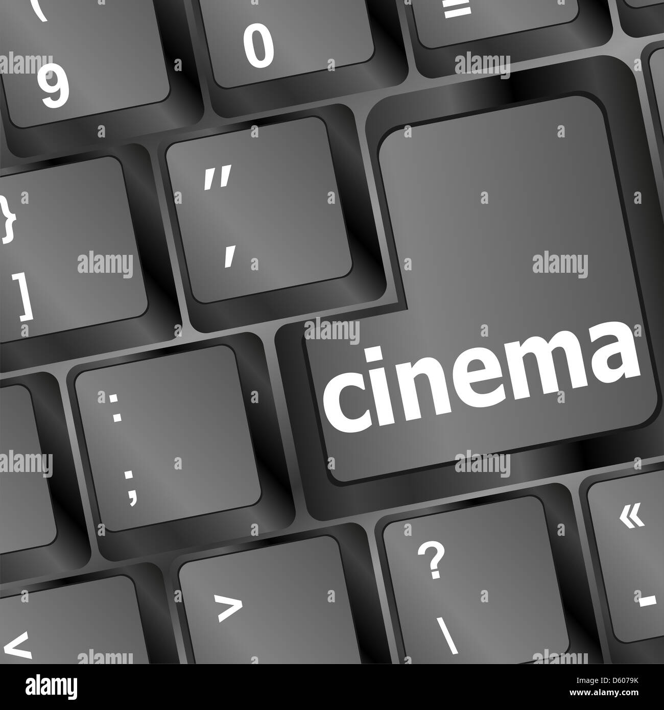 Cinema sign button on keyboard Stock Photo - Alamy