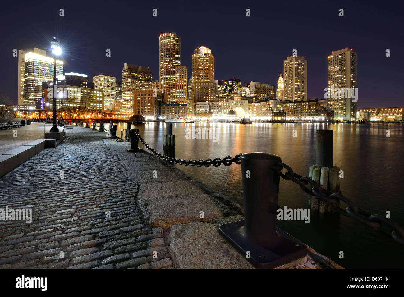 Boston harbor waterfront night hi-res stock photography and images - Alamy