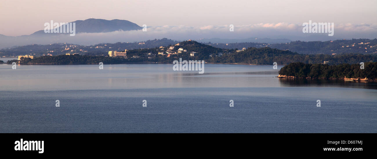 View of Ipsos beach resort, Corfu Island, Greece, Europe Stock Photo ...