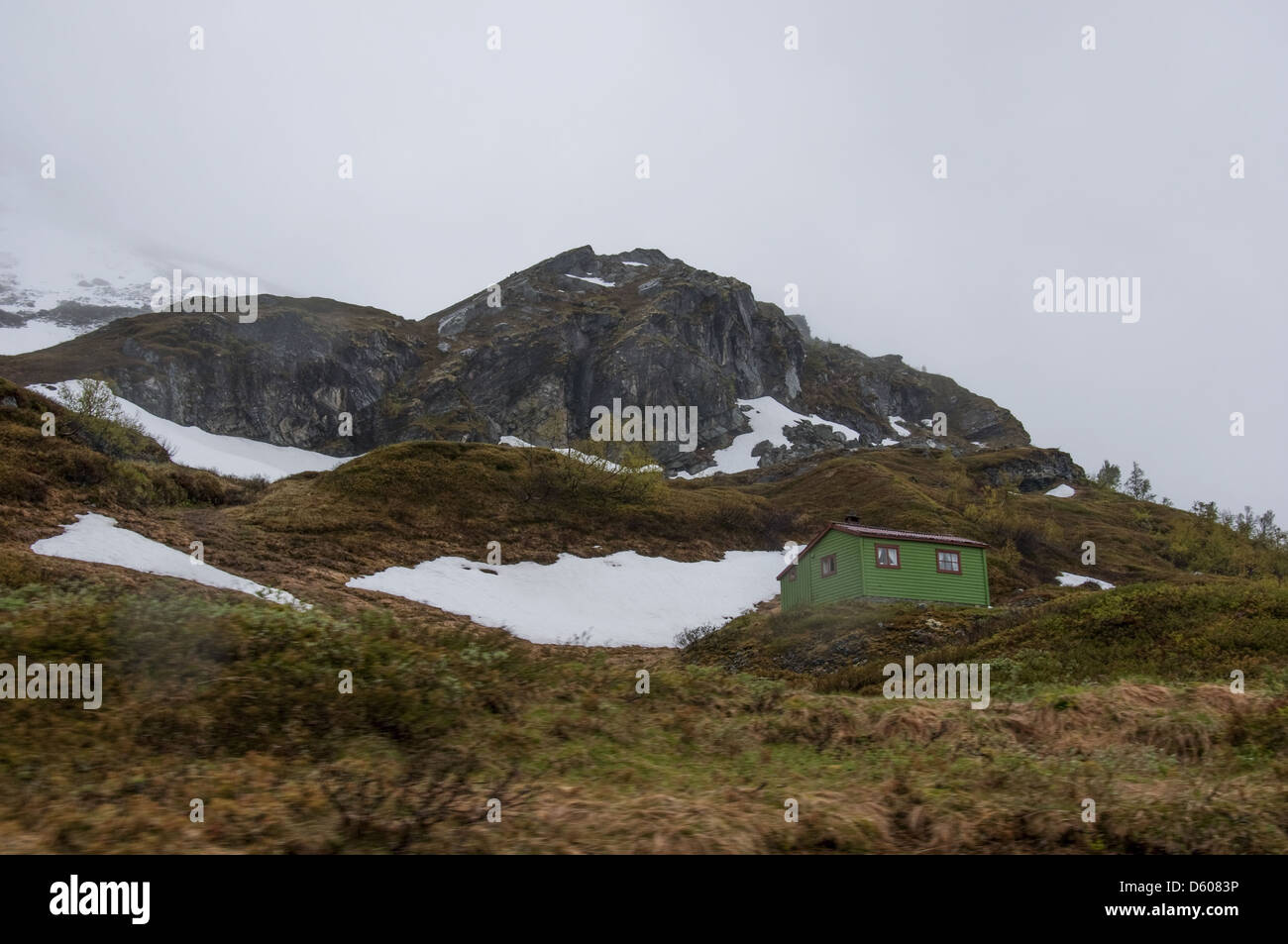 Log cabin on hillside Stock Photo - Alamy